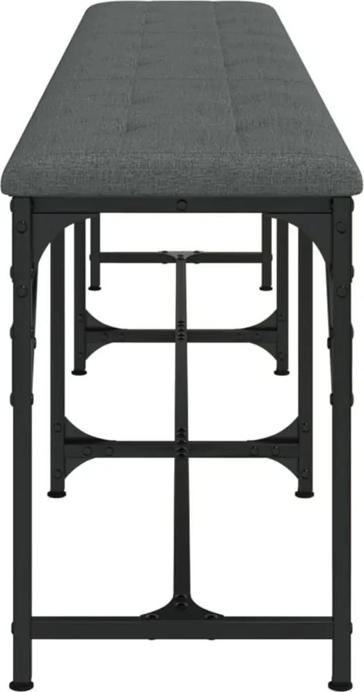 vidaXL Jídelní lavice 186 x 32 x 45 cm ocel a umělá kůže [835224] Barva: Tmavě šedá