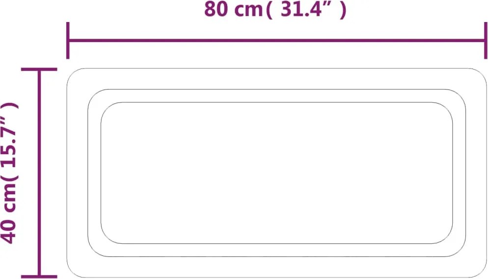 Koupelnové zrcadlo s LED osvětlením 40x80 cm 3154094