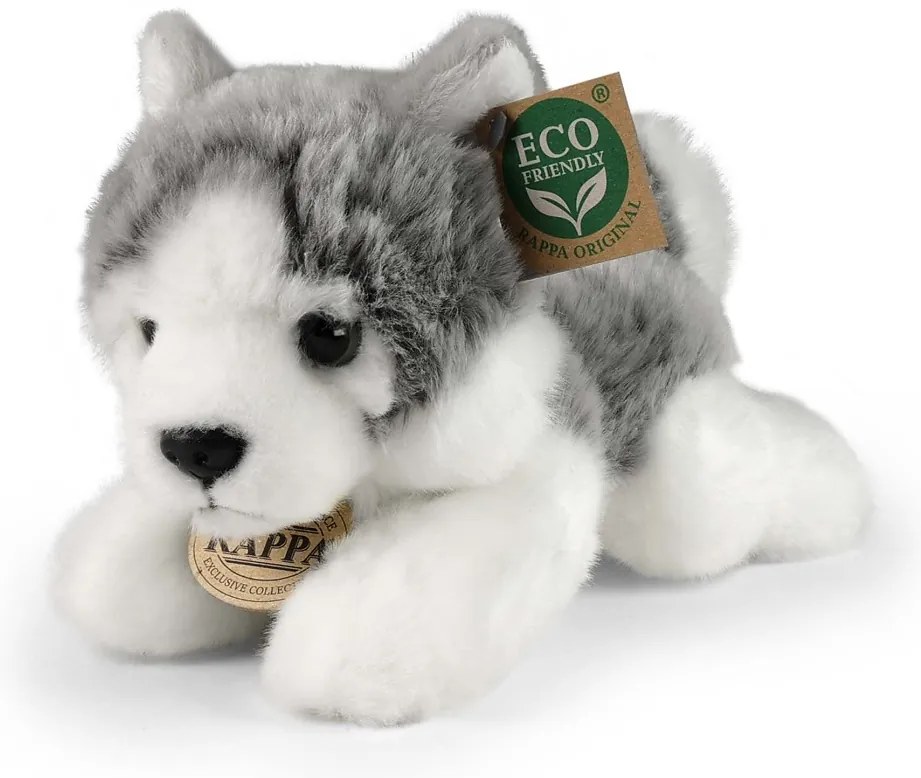 Rappa Plyšový pes husky ležící 20 cm ECO-FRIENDLY