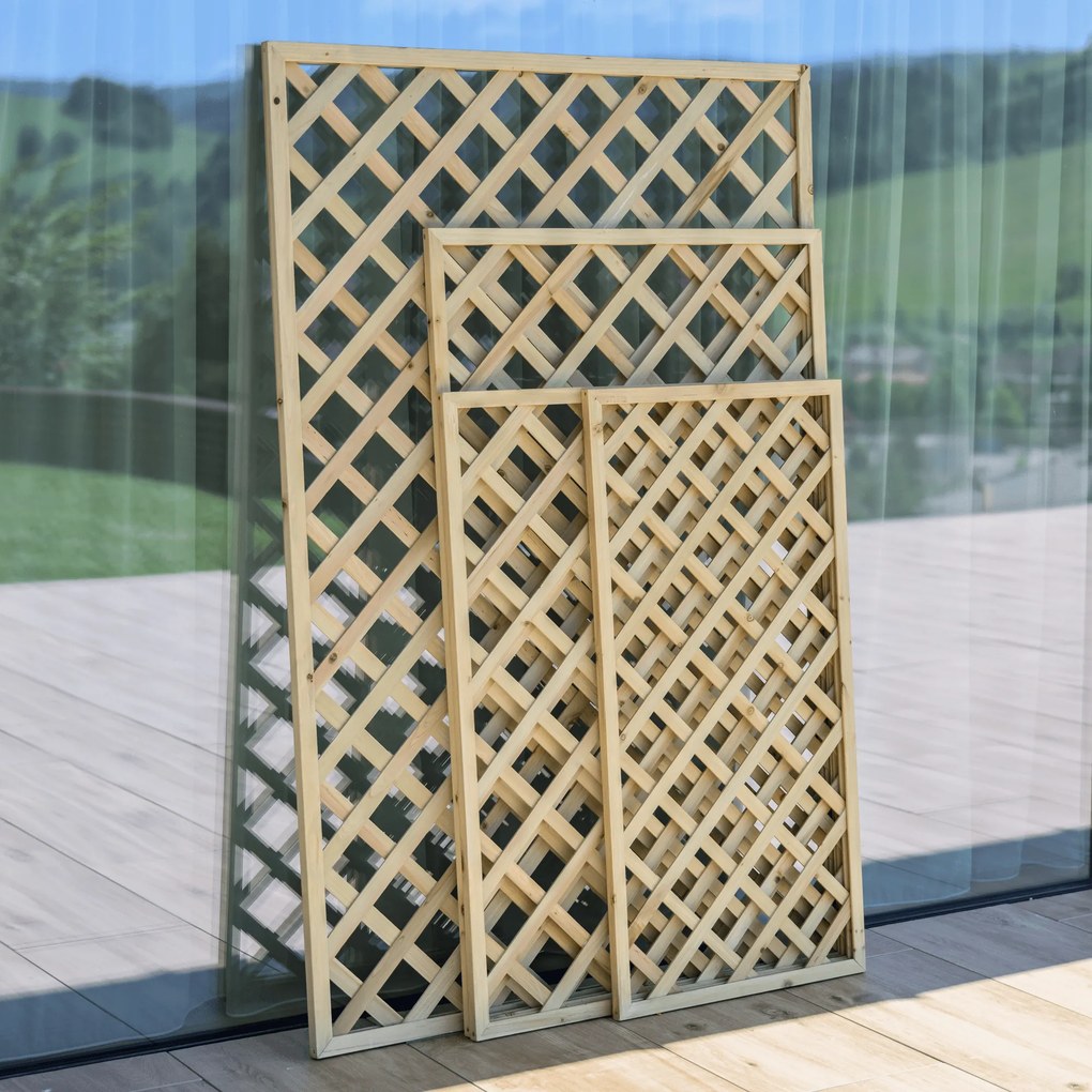Mřížková zástěna, přírodní, dřevo, 90x120 cm, KALIFE TYP 2