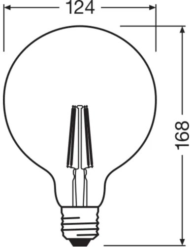 LED žárovka E27 OSRAM Filament G125 11W (100W) neutrální bílá (4000K) stmívatelná