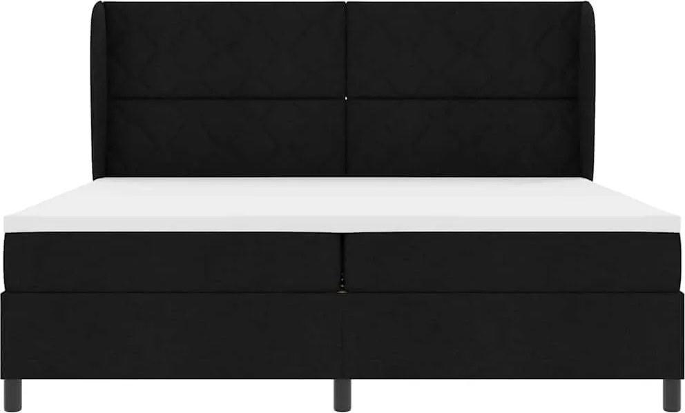 Postel s boxspringem s čelo Černá 200 x 200 cm textil 3340650