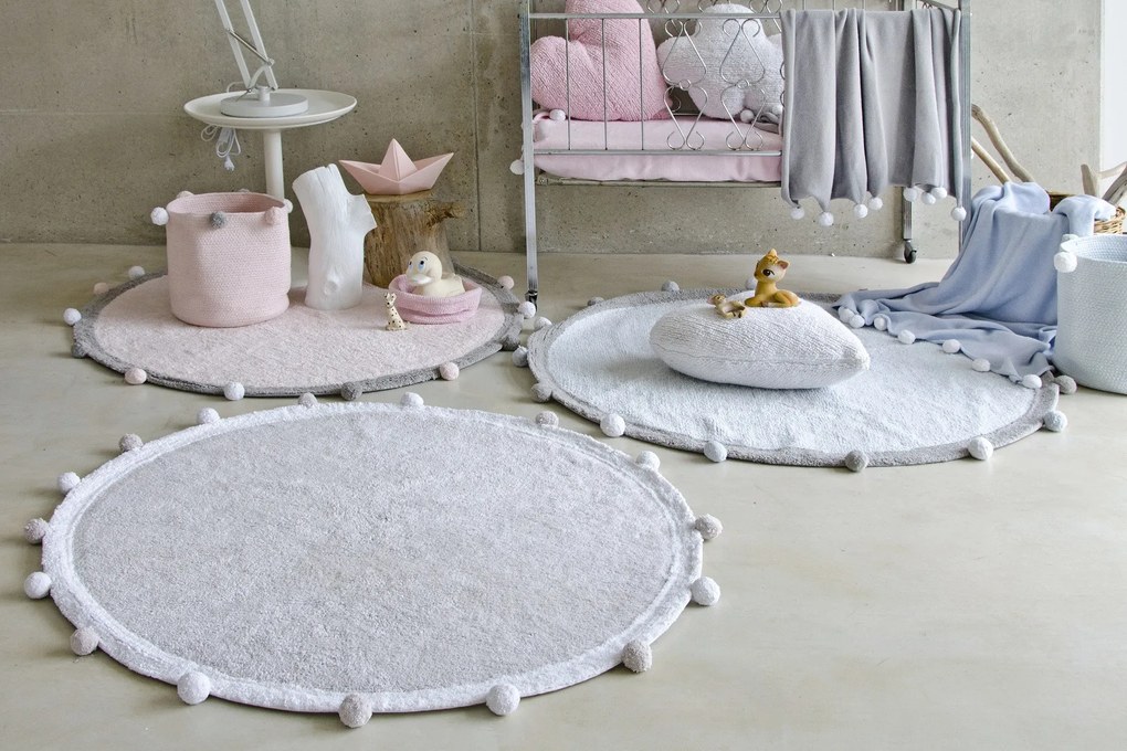 Lorena Canals koberce Pro zvířata: Pratelný koberec Bubbly Light Grey ROZMĚR: 120x120 (průměr) kruh