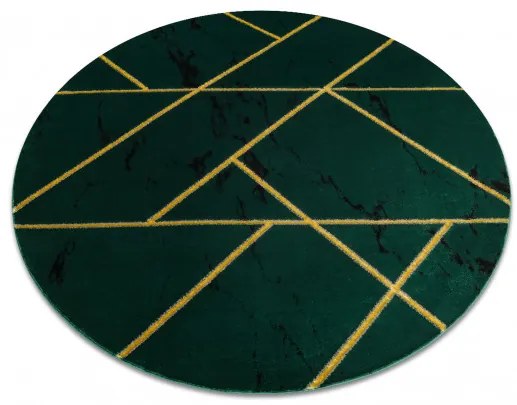 Dywany Łuszczów, Kusový koberec Emerald geometric 1012 green and gold kruh, 160x160 (průměr) kruh, zelená, chodba / předsíň