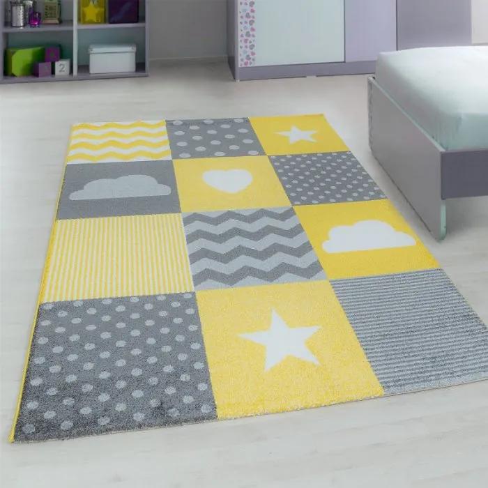Vopi | Dětský koberec Kids 620 yellow - 80 x 150 cm