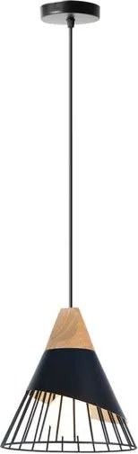 Toolight - Skandidávská závěsná stropní lampa 1xE27 APP223-1CP, černá-hnědá, OSW-00890