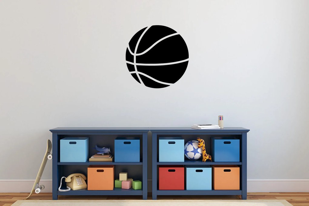 Lepy.cz Samolepka na zeď Basketbalový míč Velikost (šířka x výška): 85x85cm, Barevná varianta: Světle modrá