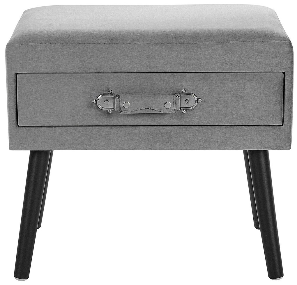 Noční stolek šedý samet EUROSTAR Beliani