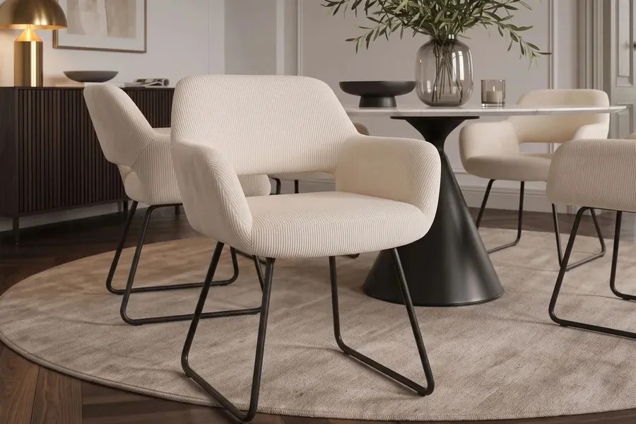 Designová jídelní židle Derrick béžový manšestr