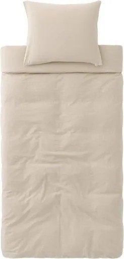 Béžové povlečení na jednolůžko s příměsí lnu 150x200 cm Elly – Ellos Home
