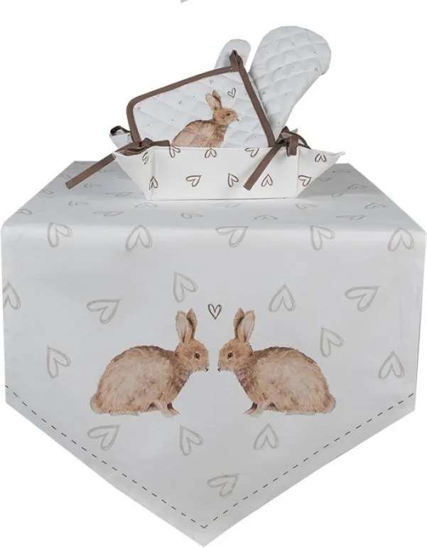 Bavlněná chňapka / podložka pod hrnec se vzorem králíčků Bunnies in Love – 20x20 cm