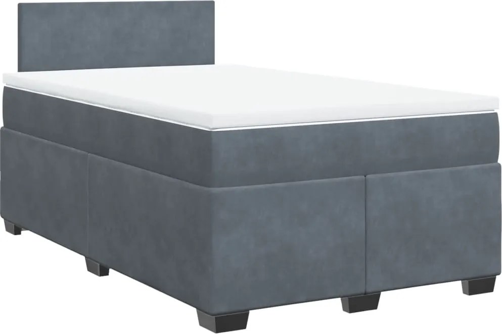 Box spring postel s matrací tmavě šedý 120x190 cm samet 3286253