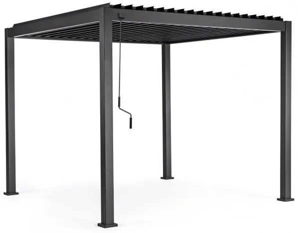 BIZZOTTO Antracitová hliníková pergola s uzavíracími lamelami OCEAN 3x3 m 0795771