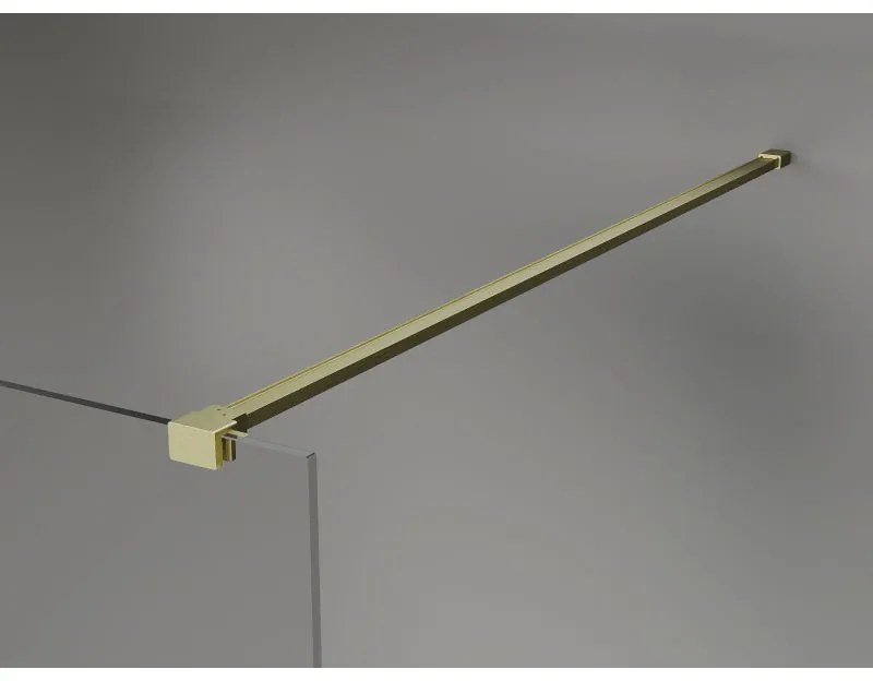 Mexen Lunar sprchová stěna pravá 150 x 200 cm, 8mm čiré sklo, zlatá matná, 830-150-000-55-00-P