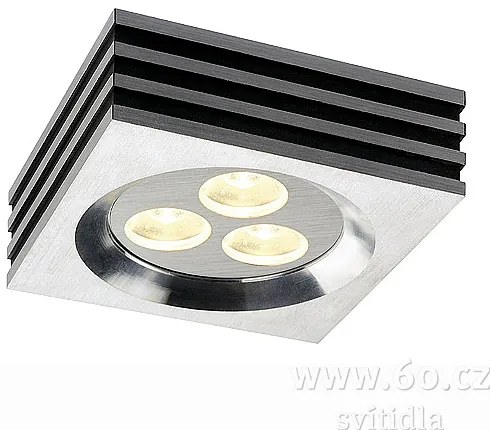 SLV 114772 Zebled Square 3, zápustné svítidlo, 3x1W PowerLED teple bílá, kartáč. hliník