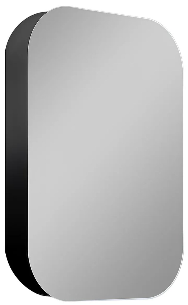Aluminio Elegance Zrcadlová skříňka s LED osvětlením, 40 × 60 × 13 cm, černá