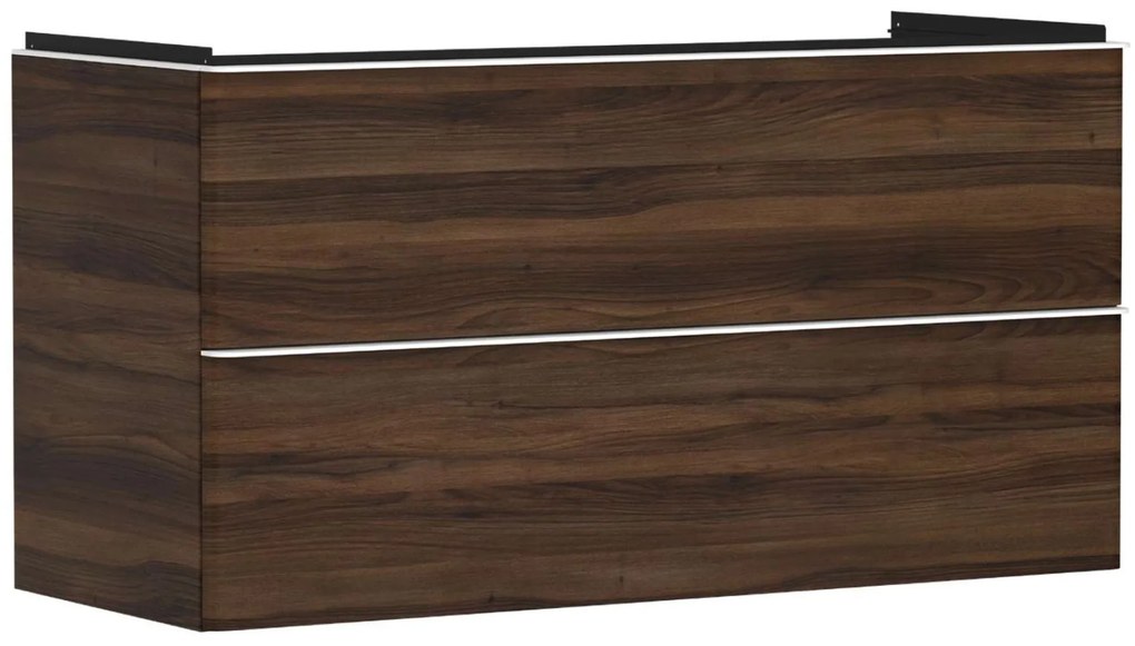 Hansgrohe Xelu Q - Umyvadlová skříňka, 63x118x50 cm, 2 zásuvky, tmavý ořech/matná bílá 54038700