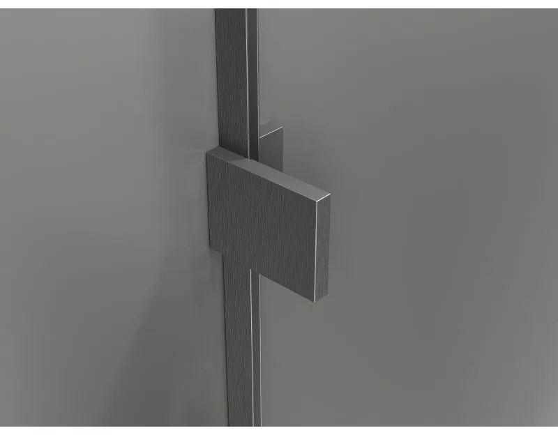 Mexen Lunar T, sklápěcí levý sprchový kout 140 x 120 cm, 8mm čiré sklo, profil grafit broušený, 834T-140-120-66-00-L