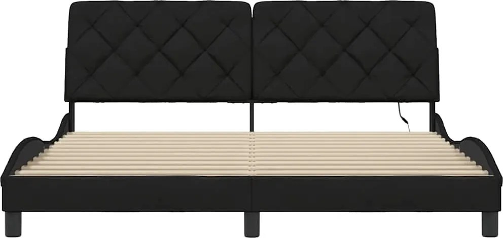 Rám postele s LED bez matrace černý 180x200 cm Látka 3310687