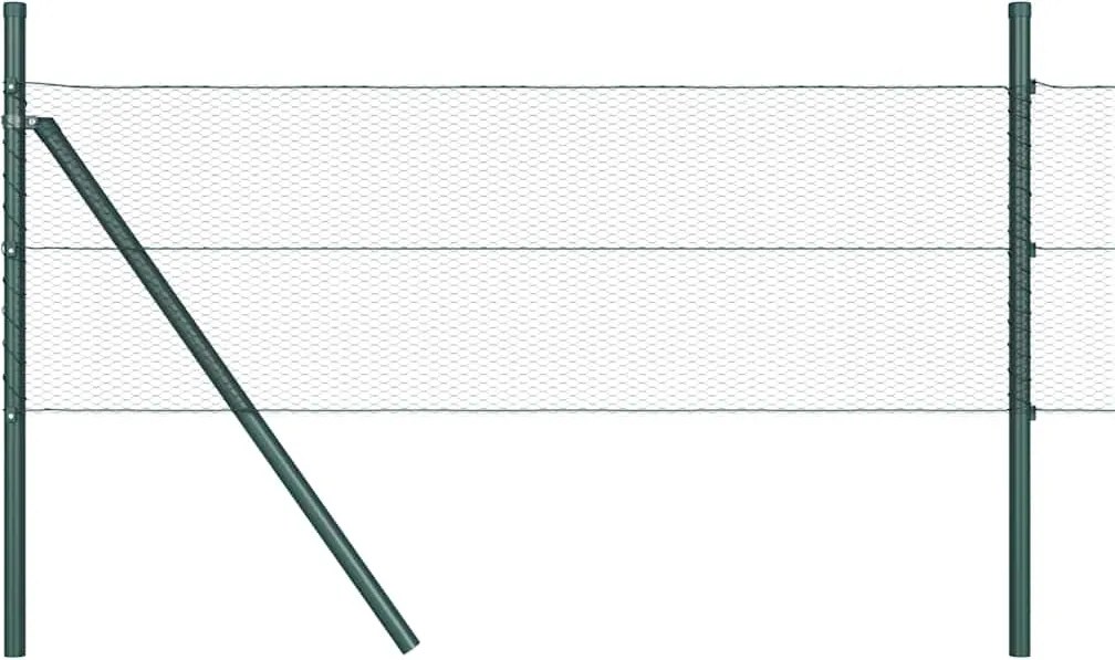Hexagonální kotvení plotu 100 x 0,5 m Ocel potažená PVC Šedá 3352873