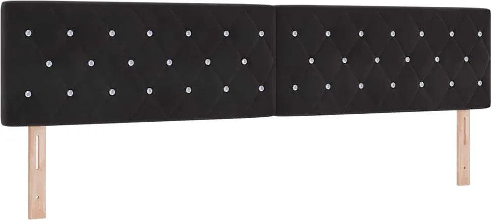 Postel s boxspringem s matrací s čelo Černá 200 x 200 cm samet 3339130