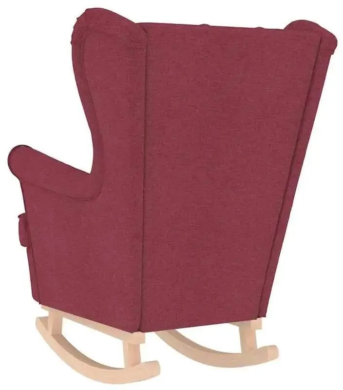 Křeslo ušák, relaxační, houpací, nohy světlé, látka vínovočervená, NoBi TEJA