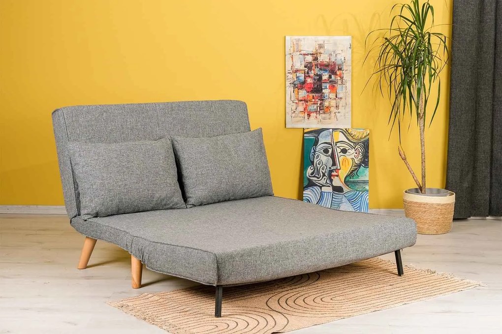 Designová rozkládací pohovka Felicitas 120 cm světle šedá