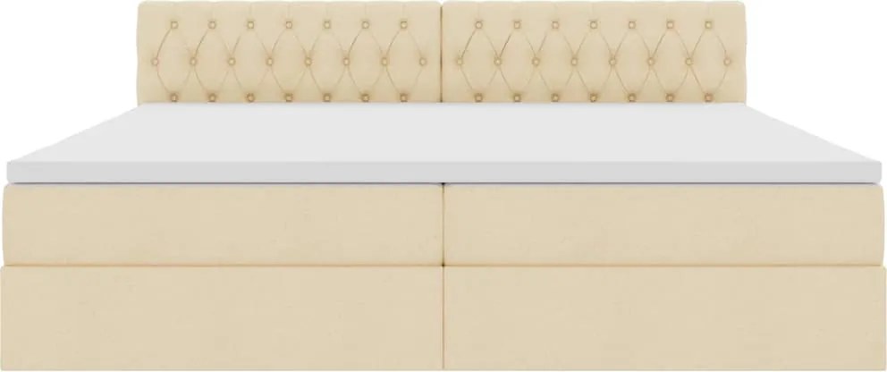 Postel s úložným prostorem a matrací Krémová 200 x 200 cm Samet 3370597