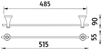 Nimco Držák na ručníky, 52 cm LADA - LA 19046-26