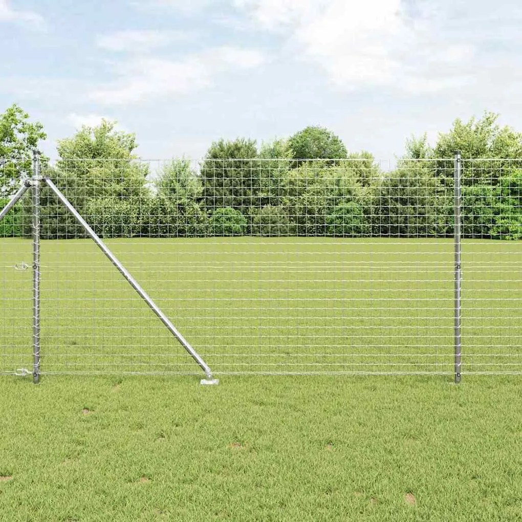 Evropský plot se hroty 10 x 1,4 m Pozinkovaná ocel Stříbrná 3350721