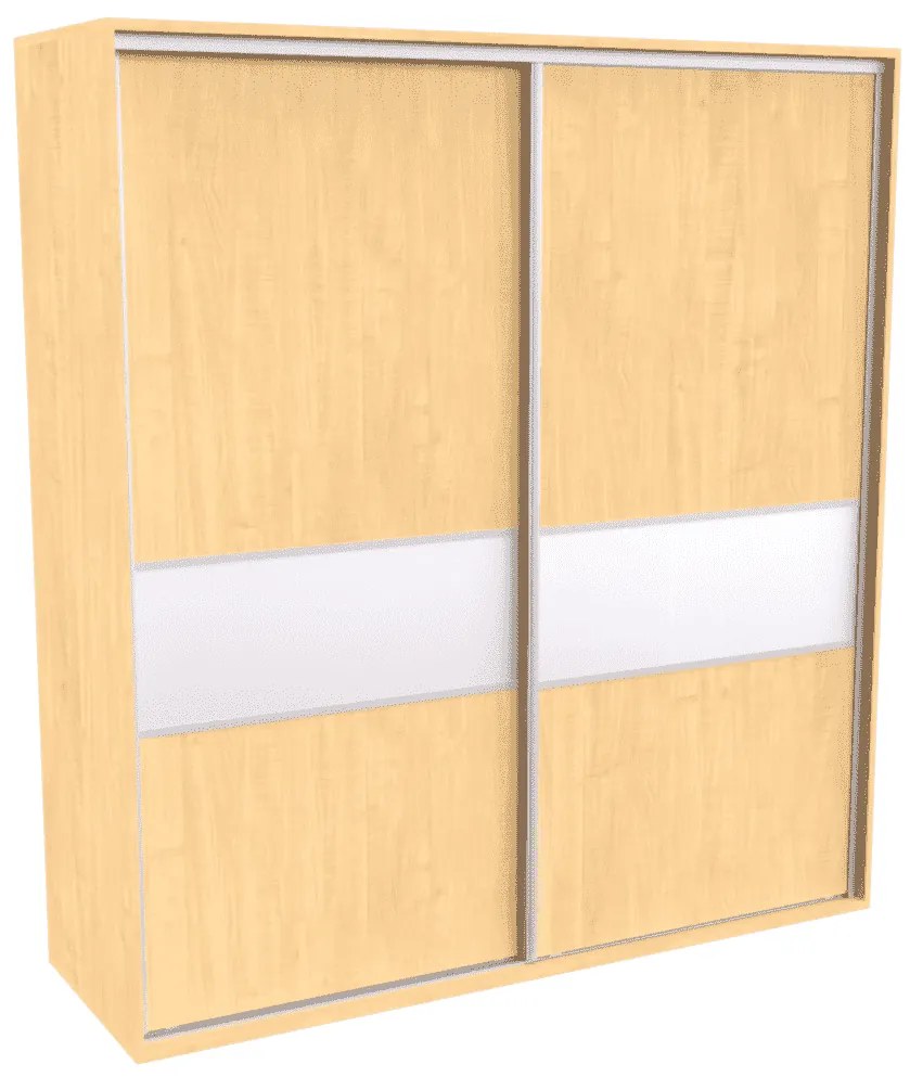 Šatní skříň FLEXI 2 s dělenými dveřmi Lacobel (na výběr více variant)