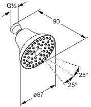 KLUDI A-QA hlavová sprcha, průměr 87 mm, chrom, 6219105-00