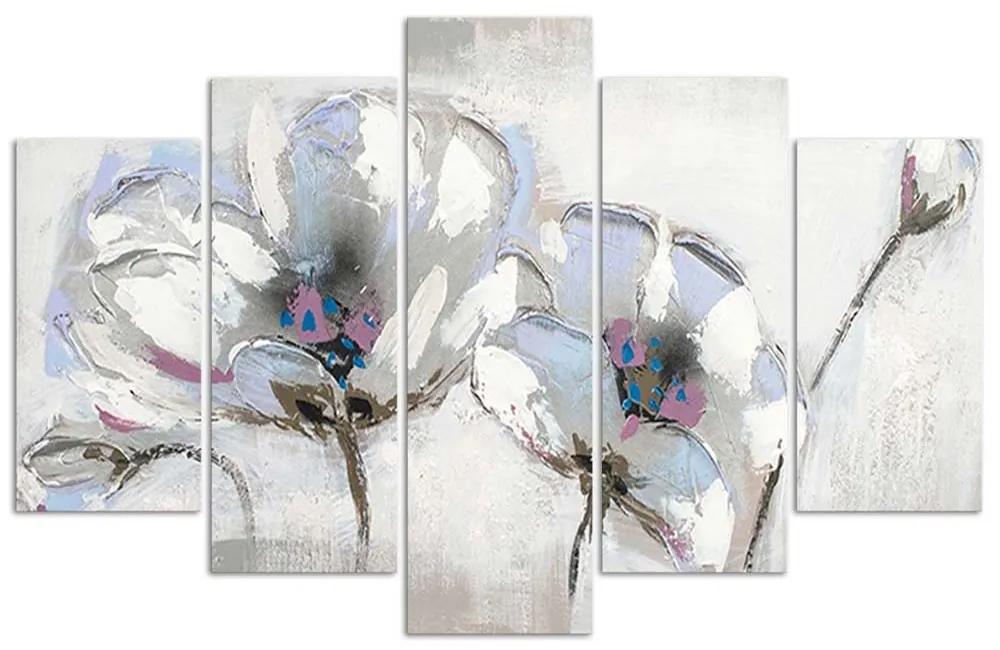 Gario Obraz na plátně Malované květiny - 5 dílný Rozměry: 100 x 70 cm