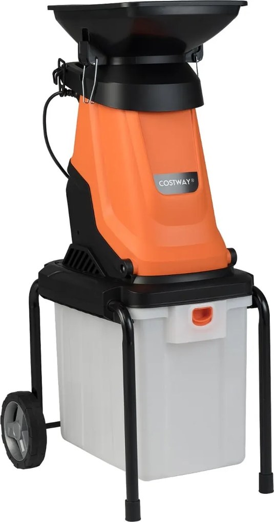 Costway 3000 W elektrický drtič s 50 L sběrnou nádobou štěpkovač elektrický