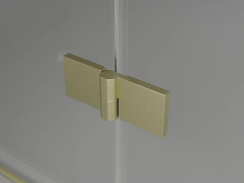 Mexen, Mexen Lunar pravé otočné sprchové dveře 135 cm, transparentní, broušené zlato - 834-135-000-55-00-P