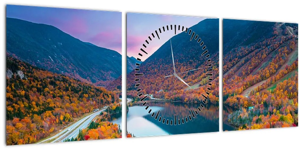 Obraz - White Mountain, New Hampshire, USA (s hodinami) (90x30 cm)