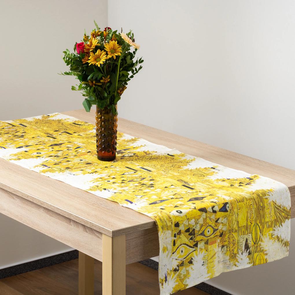 Lenbutik Lněný běhoun na stůl  Gustav Klimt Adele Bloch Bauer Rozměry ubrusů: 220x50 cm