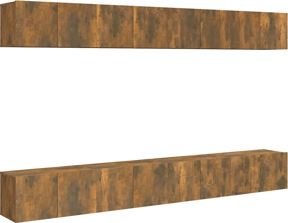 TV skříňky 8 ks kouřový dub 60 x 30 x 30 cm kompozitní dřevo 3120308