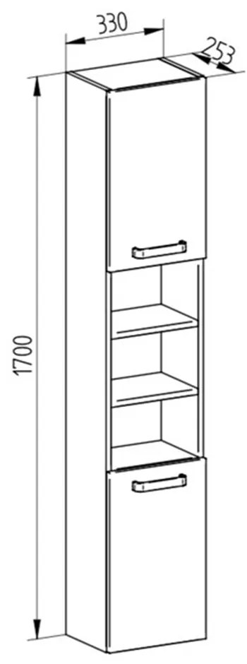 Mereo Mereo, Leny, koupelnová skříňka vysoká 170 cm, bílá, levá, pravá, CN814