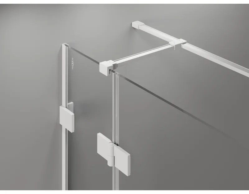Mexen Lunar T, pravostranný výklopný sprchový kout 115 x 80 cm, 8mm čiré sklo, bílý profil, 834T-115-080-20-00-P
