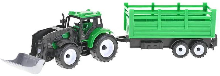 Traktor nakladač 17 cm na setrvačník + 2 vlečky