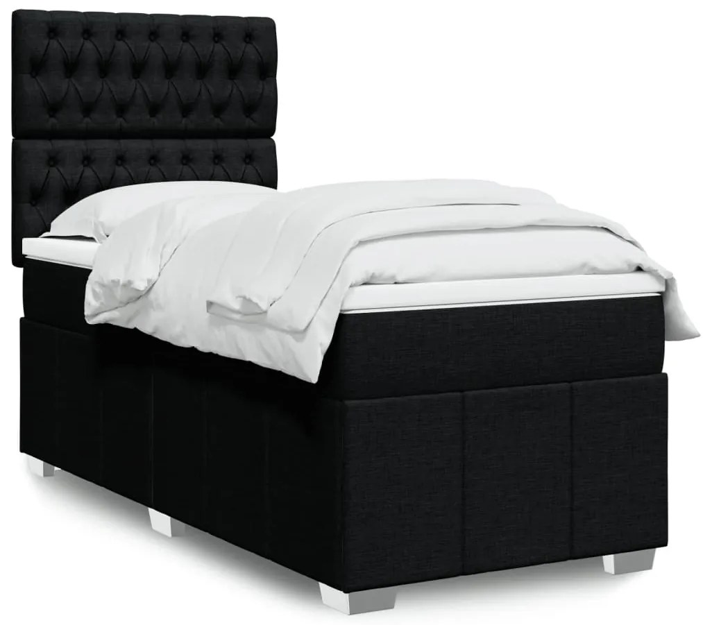 Box spring postel s matrací černá 100 x 200 cm textil 3293888