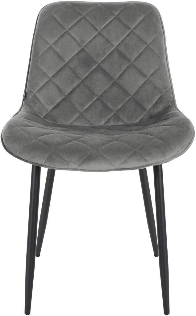 Jídelní židle Sowerby - samet - 4 ks | šedé
