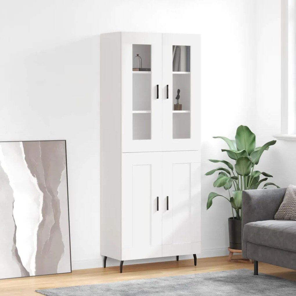 Skříň highboard bílá 69,5 x 34 x 180 cm kompozitní dřevo 3198353