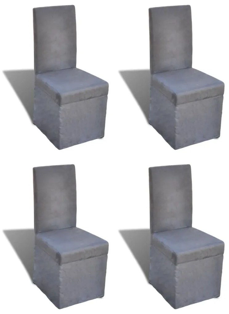 241159 vidaXL Jídelní židle 4 ks tmavě šedé textil