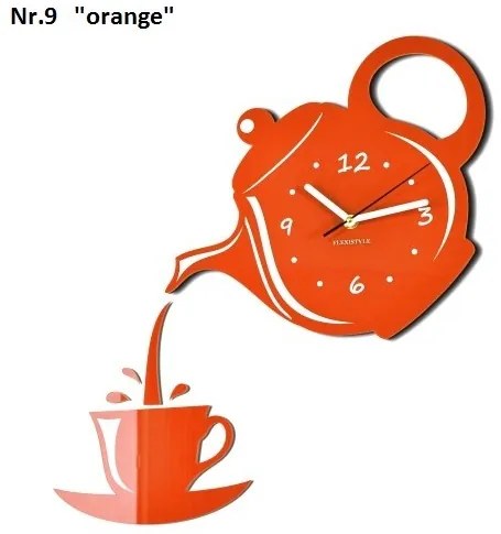 Kuchyňské hodiny na stěnu Oranžová