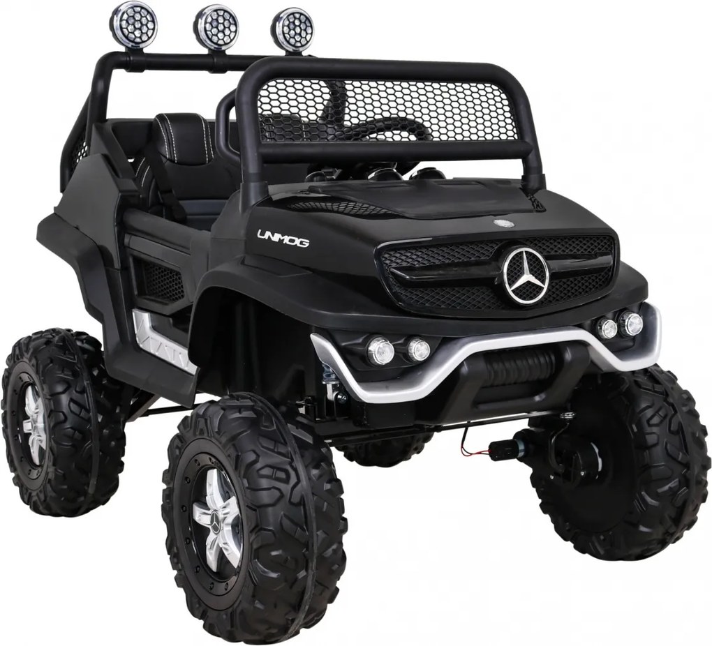 Ramiz Mercedes Benz Unimog elektrické autíčko pro děti černé + terénní pohon 4x4