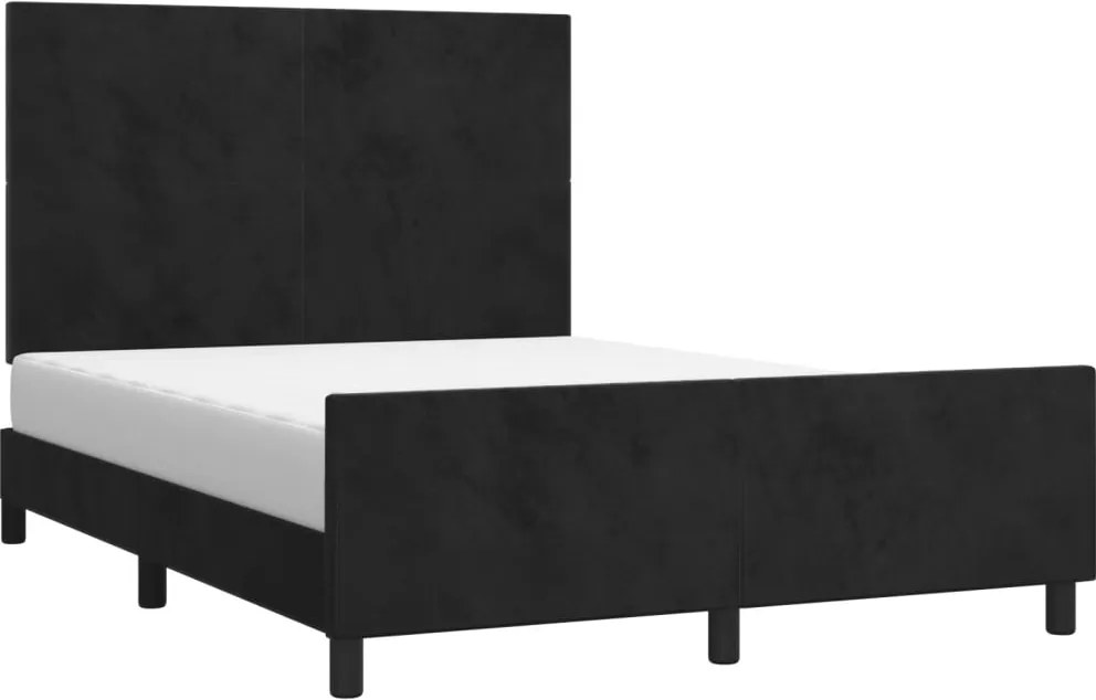 Rám postele bez matrace černý 140 x 190 cm samet 3125631
