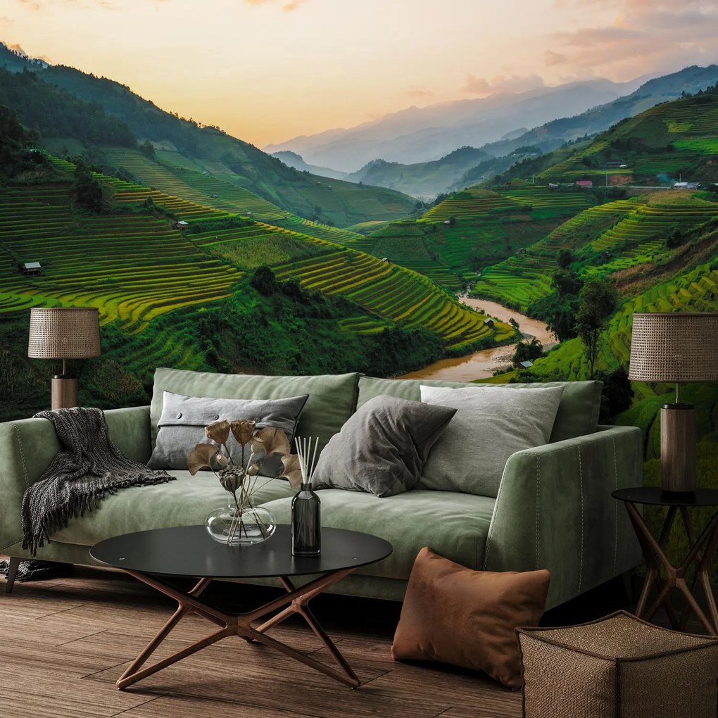 Fototapeta - Rýžové pole Mu Cang Chai (245x170 cm)