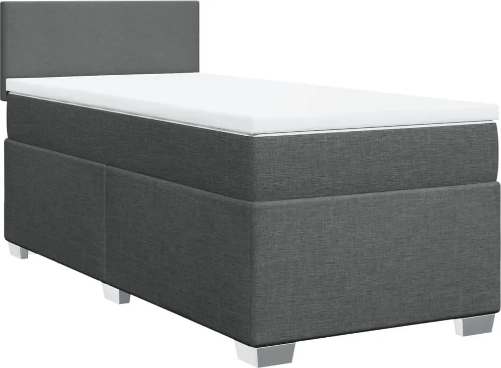 Box spring postel s matrací tmavě šedá 100 x 200 cm textil 3285793